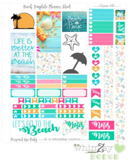 Freebie- Beach ohsowhimzey – Oh So Whimzey | Digital Planning Designs
