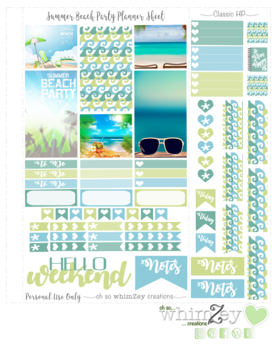 Freebie- Summer Beach Party ohsowhimzey – Oh So Whimzey | Digital ...